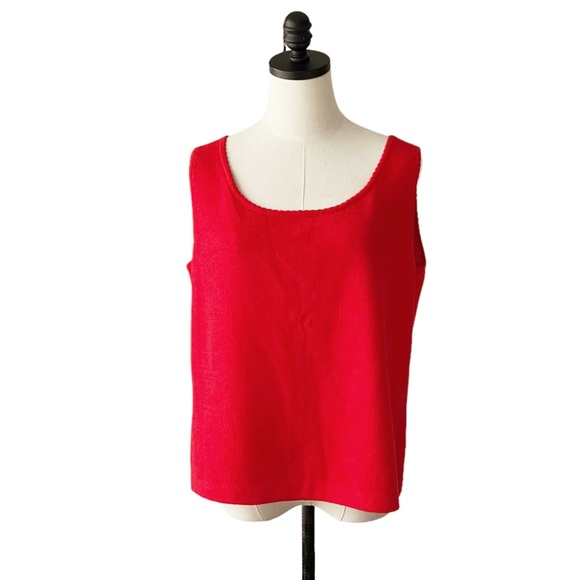St. John | Tops | St John Santana Knit Red Tankshell Large | Poshmark